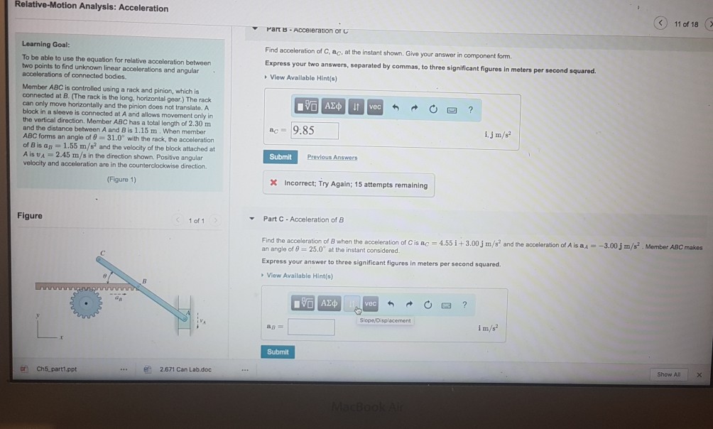 Solved Relative-Motion Analysis: Acceleration Learning Goal: | Chegg.com