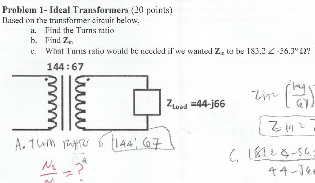 Solved Problem 1- Ideal Transformers (20 points) Based on | Chegg.com