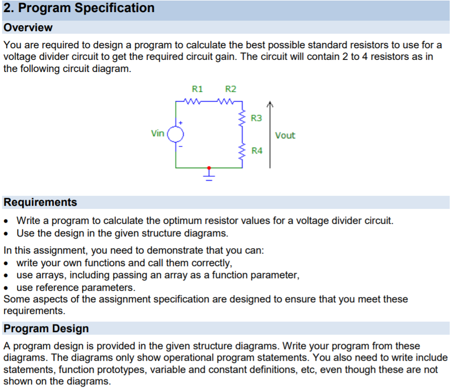 2. Program Specification Overview You are required to | Chegg.com