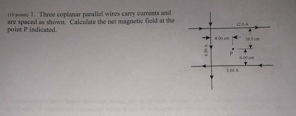 Solved Three coplanar parallel wires carry currents and are | Chegg.com