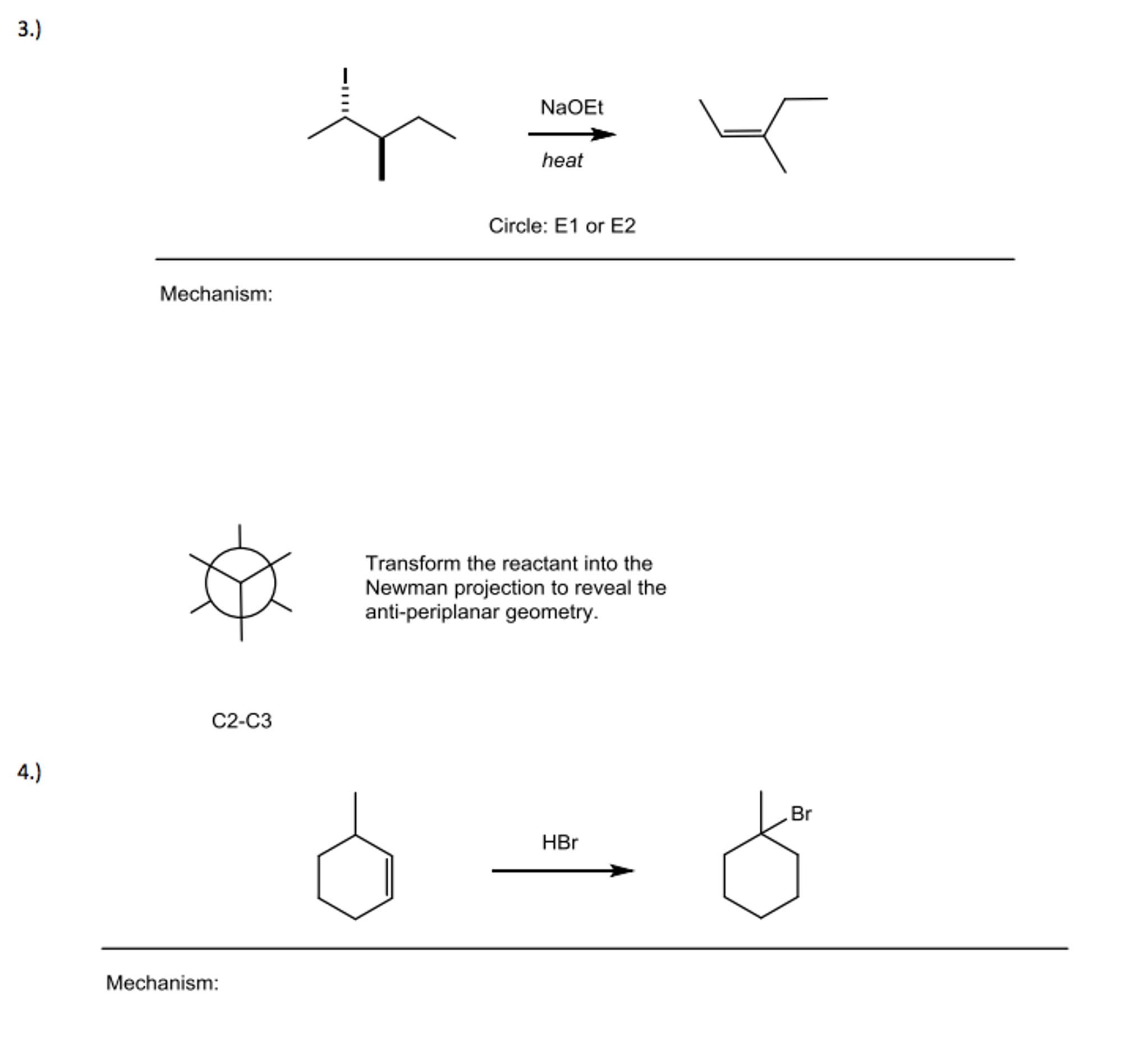 Solved Complete the following mechanism problems using | Chegg.com