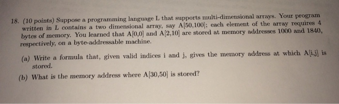 Suppose a programming language L that supports | Chegg.com