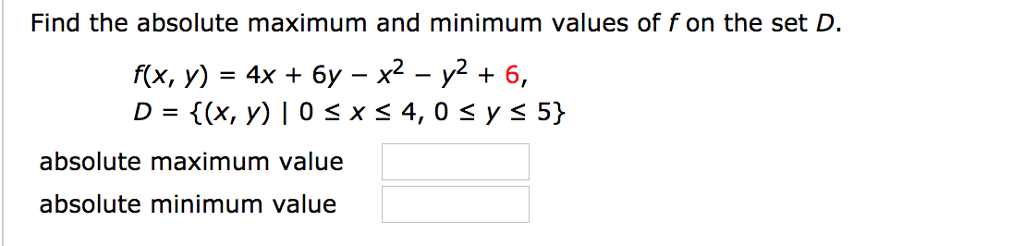Solved Find the absolute maximum and minimum values of f on | Chegg.com