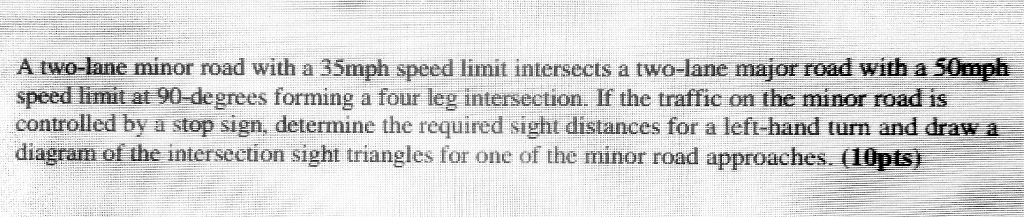 Solved A two-lane minor mad with 35mph speed limit | Chegg.com