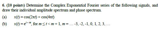 Solved 6. (10 points) Determine the Complex Exponential | Chegg.com