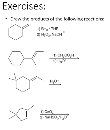 Solved Draw the products of the following reactions: | Chegg.com