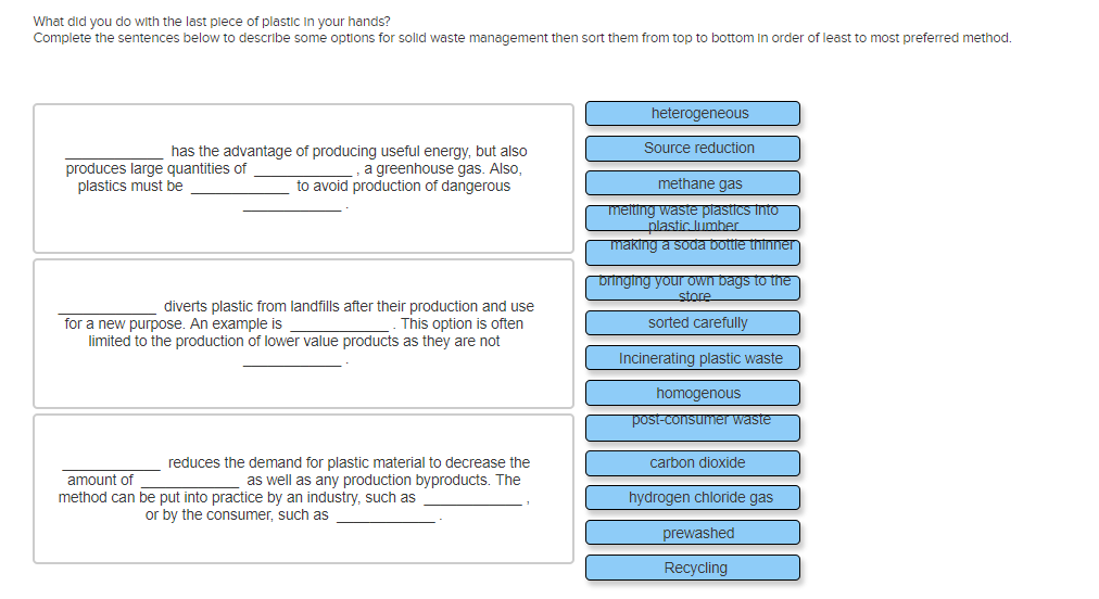 Solved What did you do with the last piece of plastic in | Chegg.com