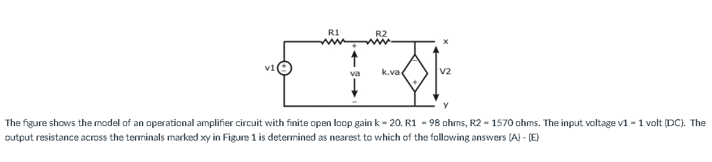 Solved The figure shows the model of an operational | Chegg.com