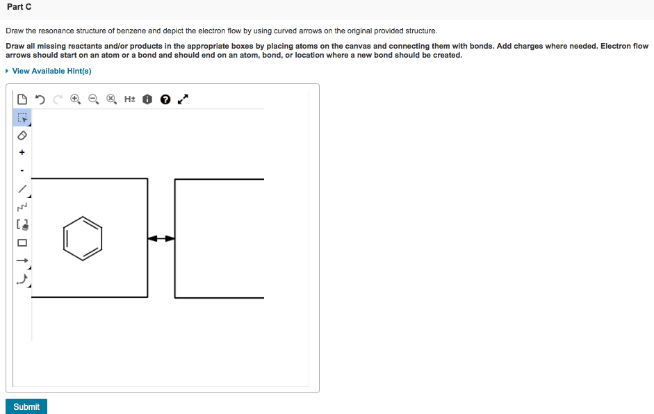 Solved Part C Draw the resonance structure of benzene and | Chegg.com