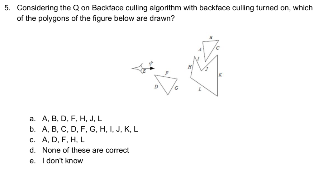 5 Considering The Q On Backface Culling Algorithm 