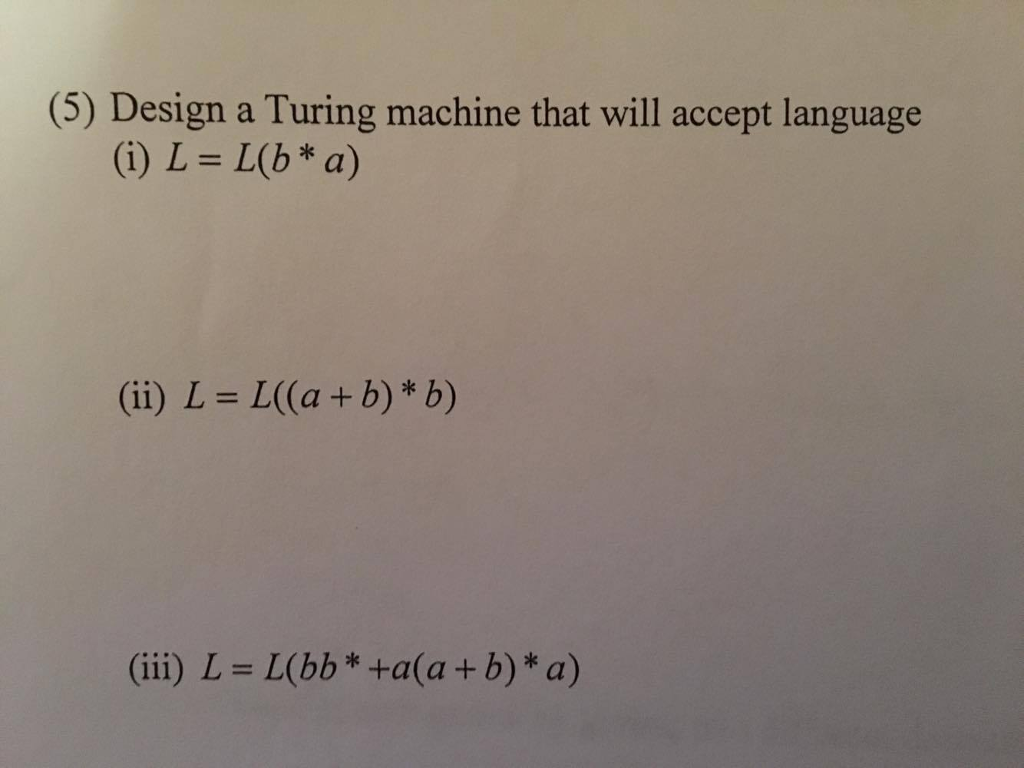 Solved Design A Turing Machine That Will Accept Language I 