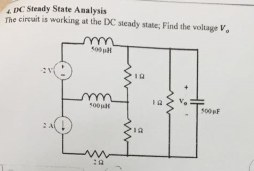 Solved The circuit is working at the DC steady state; Find | Chegg.com