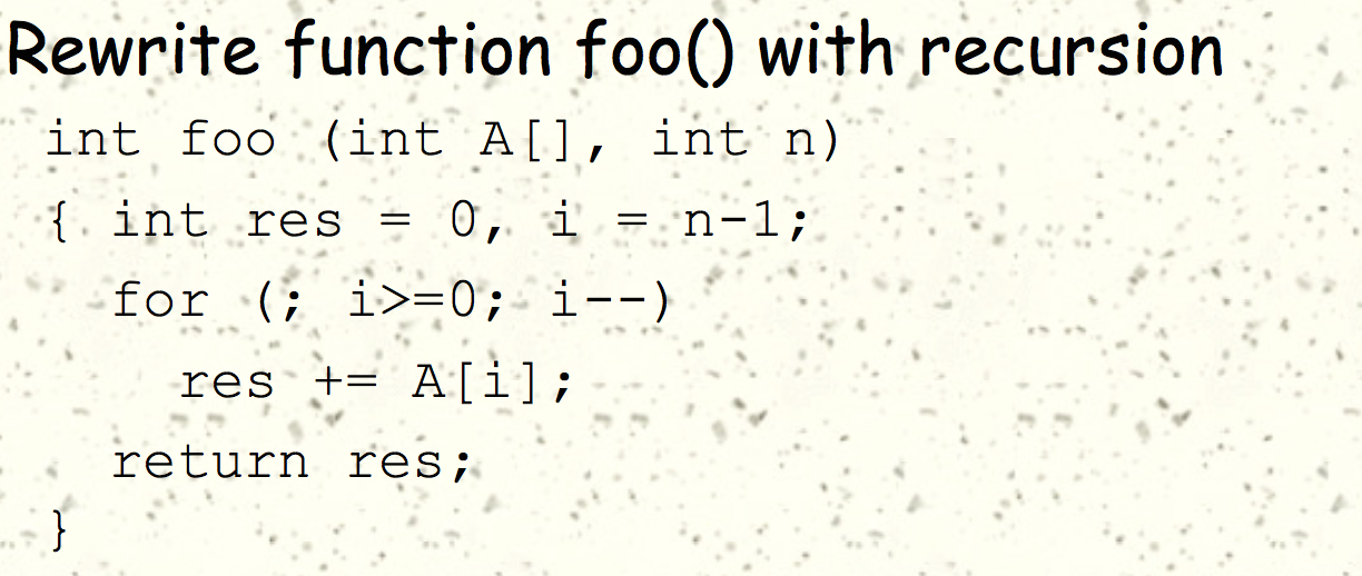 Solved Rewrite Function Foo With Recursion Int Foo Int 5086