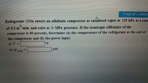 Solved Determine the temperature of the refrigerant at the | Chegg.com