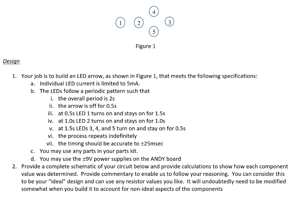 4 Figure 1 Design 1. Your job is to build an LED | Chegg.com
