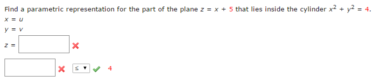 Solved Find a parametric representation for the part of the | Chegg.com