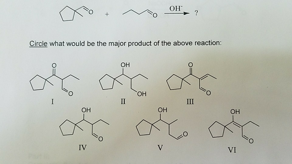 Solved tOH Circle what would be the major product of the | Chegg.com
