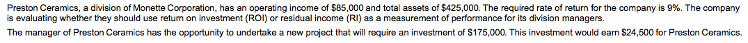 Preston Ceramics, a division of Monette Corporation, | Chegg.com