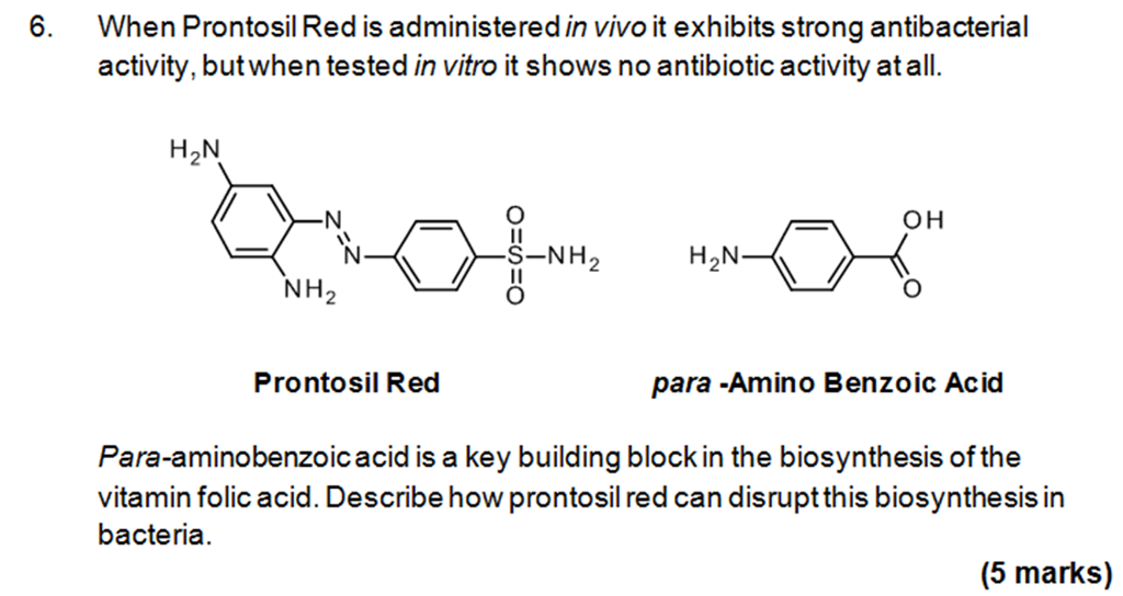 Solved When Prontosil Red is administered in vivo it | Chegg.com