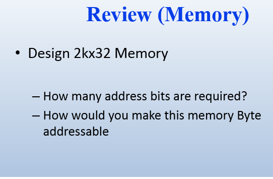 Solved Review (Memory) * Design 2kx32 Memory - How many | Chegg.com