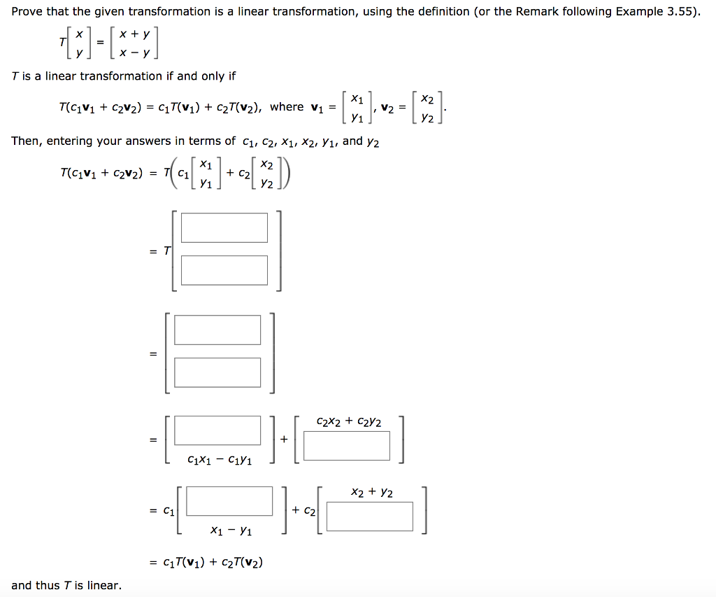Solved Prove that the given transformation is a linear | Chegg.com