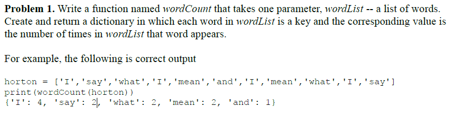 Solved Problem 1 Write A Function Named Wordcount That
