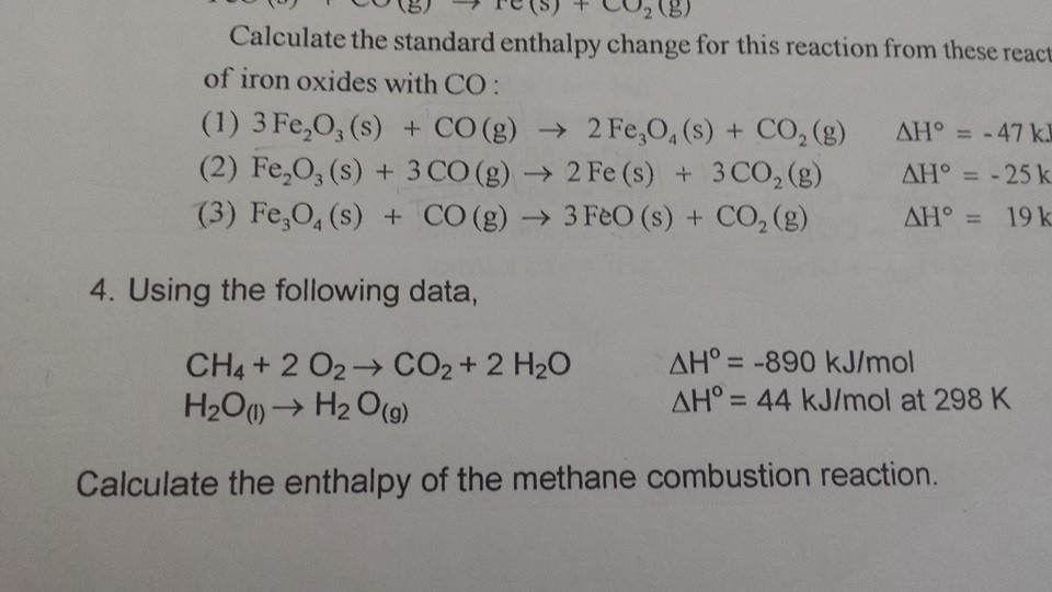 Solved Calculate the standard enthalpy change for this | Chegg.com