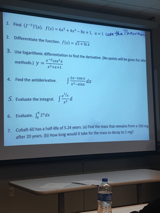 Solved Find (f^-1)' (a), f(x) = 6x^5 + 4x^3 - 8x + 1, a = 1 | Chegg.com