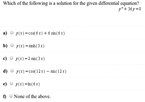 Solved Which of the following is a solution for the given | Chegg.com