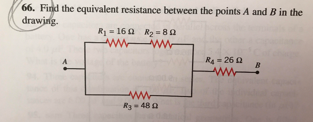 Solved 66. Find the equivalent resistance between the points | Chegg.com