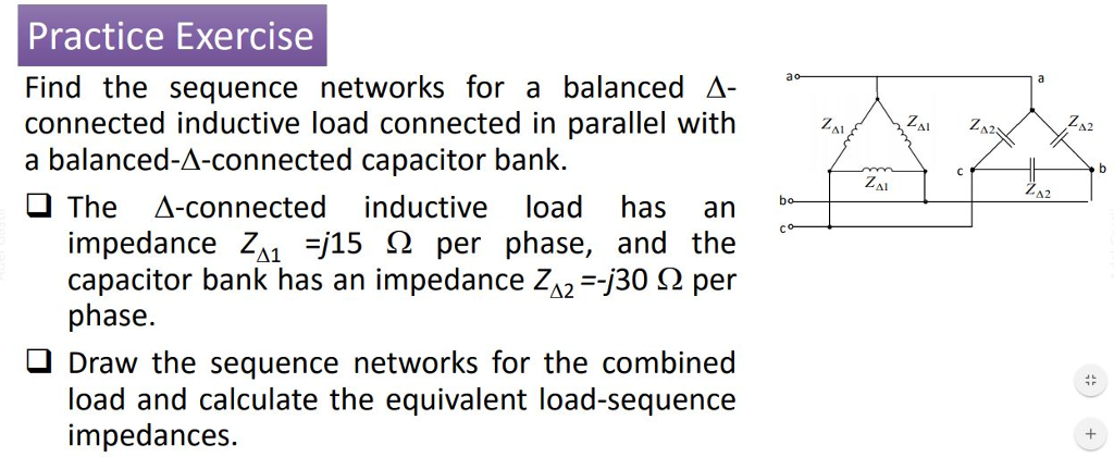 Solved Practice Exercise Find the sequence networks for a | Chegg.com
