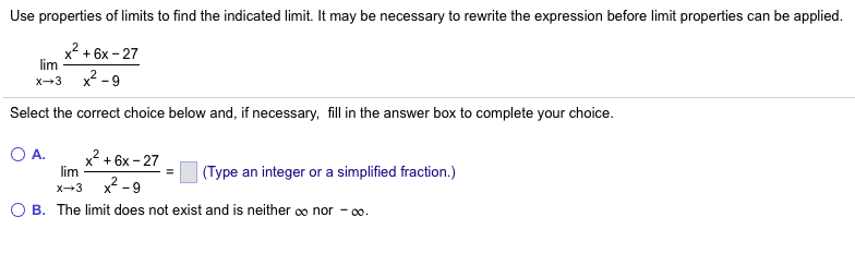 Solved Use The Properties Of Limits To Help Decide Whether