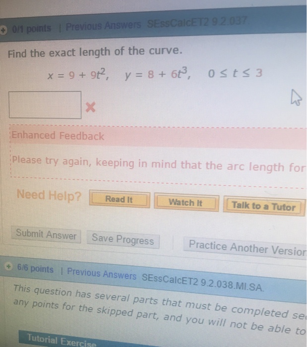 Solved Find the exact length of the curve. X = 9 + 9t^2, y | Chegg.com