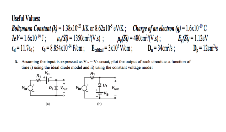 Solved Useful Values: Boltuman Constant (k)-138k10 JK | Chegg.com