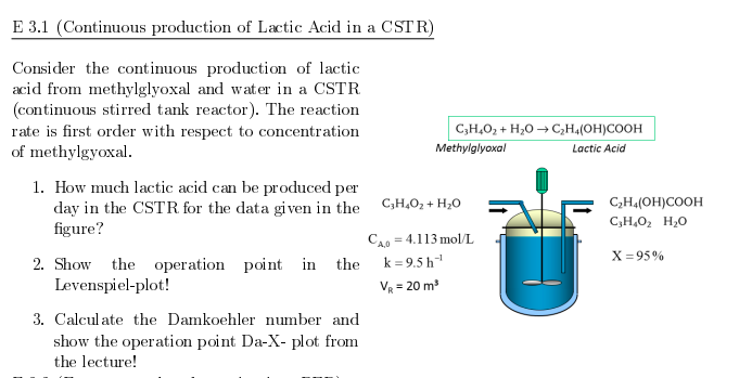 Solved CSTR Chemical Engineering question.I need a detailed | Chegg.com