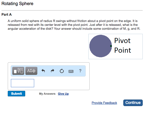 Solved A uniform solid sphere of radius R swings without | Chegg.com