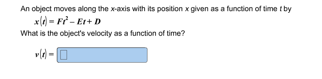 Solved An object moves along the x-axis with its position x | Chegg.com