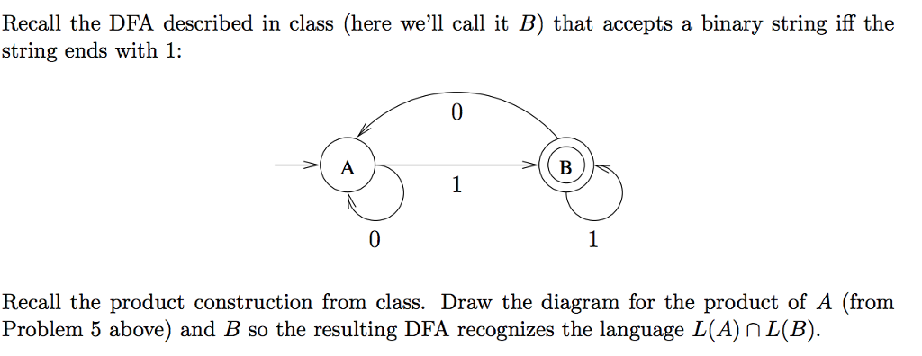 Recall the DFA described in class (here we'll call it | Chegg.com