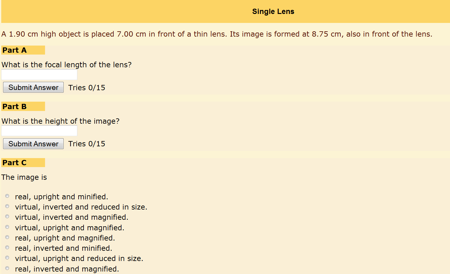 Solved A 1.90 cm high object is placed 7.00 cm in front of a | Chegg.com