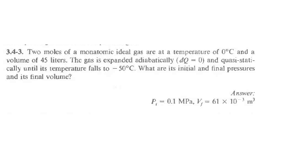 Solved Two moles of a monatomic ideal gas are at a | Chegg.com