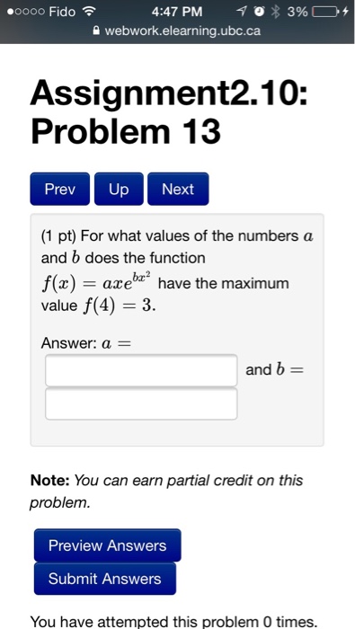 Solved For what values of the numbers a and b does the | Chegg.com