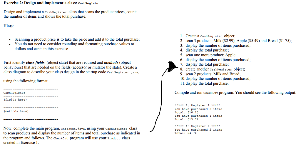 Solved Exercise 2: Design and implement a class: | Chegg.com