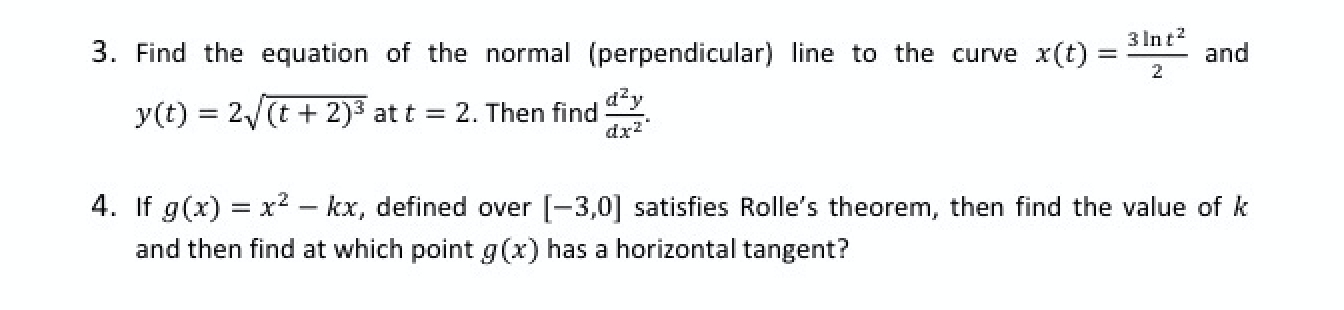 Solved Find the equation of the normal (perpendicular) line | Chegg.com