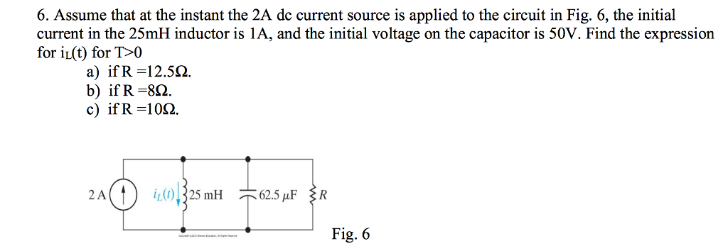 Solved 6. Assume that at the instant the 2A dc current | Chegg.com