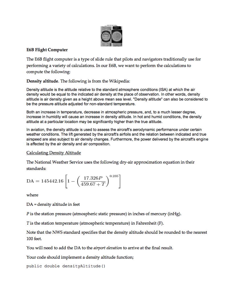 Solved E6B Flight Computer The E6B flight computer is a type | Chegg.com