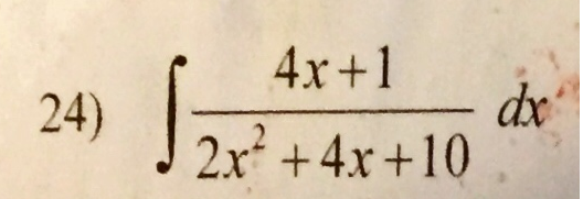 Solved 24) 4x +1 2x2 +4x+10 | Chegg.com