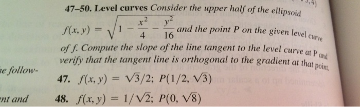 Solved Level curves Consider the upper half of the ellipsoid | Chegg.com
