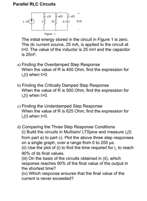 Solved The Step Response of RLC Circuits The team project | Chegg.com