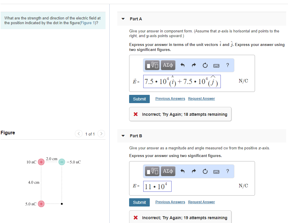 Solved What are the strength and direction of the electric | Chegg.com