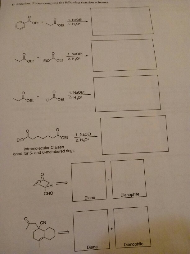 Solved z. Reactions. Please complete the following reaction | Chegg.com
